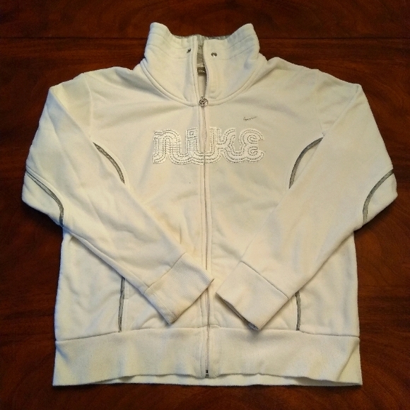 Nike | Jackets & Coats | Nike White Runners Jacket In Size L | Poshmark